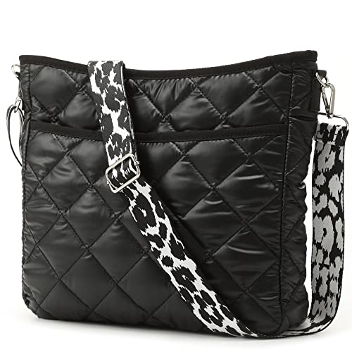 Quilted Crossbody Bags for Women - Trendy Purse for Women - Adjustable Strap Unique Pattern - Waterproof,Long-Lasting Material - Creative Gift for Mother,Wife,Girlfriend,Sisters,Best Friends - Black