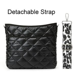 Quilted Crossbody Bags for Women - Trendy Purse for Women - Adjustable Strap Unique Pattern - Waterproof,Long-Lasting Material - Creative Gift for Mother,Wife,Girlfriend,Sisters,Best Friends - Black