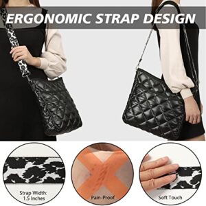 Quilted Crossbody Bags for Women - Trendy Purse for Women - Adjustable Strap Unique Pattern - Waterproof,Long-Lasting Material - Creative Gift for Mother,Wife,Girlfriend,Sisters,Best Friends - Black