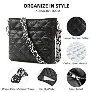 Quilted Crossbody Bags for Women - Trendy Purse for Women - Adjustable Strap Unique Pattern - Waterproof,Long-Lasting Material - Creative Gift for Mother,Wife,Girlfriend,Sisters,Best Friends - Black