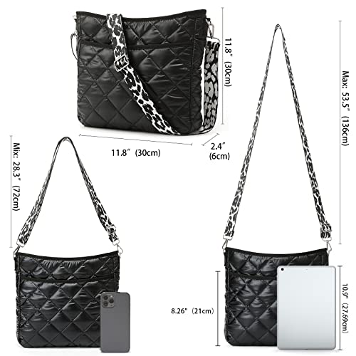 Quilted Crossbody Bags for Women - Trendy Purse for Women - Adjustable Strap Unique Pattern - Waterproof,Long-Lasting Material - Creative Gift for Mother,Wife,Girlfriend,Sisters,Best Friends - Black