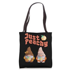 retro gnomes just peachy summer fruit georgia peaches tote bag