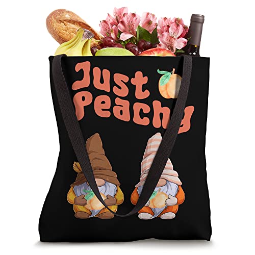 Retro Gnomes Just Peachy Summer Fruit Georgia Peaches Tote Bag