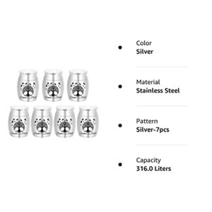 Small Keepsake Urn for Human Ashes Tree of Life Cremation Urns Mini Set of 7 Urns Perfect Stainless Steel Memorial Ashes Holder Small Funeral Ash Urn-Forever in My Heart (Silver-7pcs)