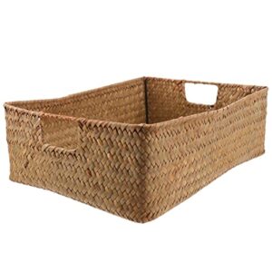 partykindom woven baskets for storage, storage baskets for organizing, water hyacinth storage baskets for bedroom living room pantry shelf closet