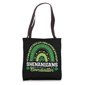 st patricks shenanigans coordinator school funny teacher tote bag