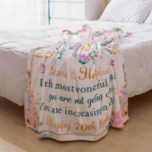 70th Birthday Gifts for Women,70th Birthday Decorations for Women,70th Birthday Gift Ideas,Happy 70th Birthday Decorations for Her,Wife,Sister,Friend,Soft Throw Blanket 50" X 60"