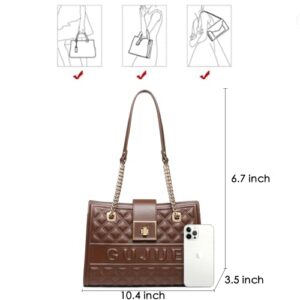 Handbags for Women Chain Shoulder Pu Leather Tote Bags Satchel Bags Shoulder Bag Zipper and Agraffe Top Handle Handbag