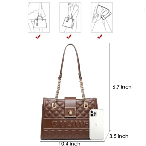 Handbags for Women Chain Shoulder Pu Leather Tote Bags Satchel Bags Shoulder Bag Zipper and Agraffe Top Handle Handbag