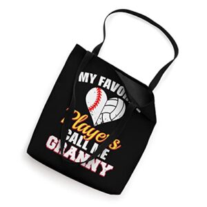 My Favorite Players Call Me Granny Funny Baseball Volleyball Tote Bag