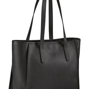 Longchamp 'Le Foulonne' Large Leather Shoulder Tote Handbag, Black