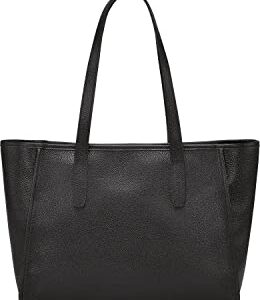 Longchamp 'Le Foulonne' Large Leather Shoulder Tote Handbag, Black