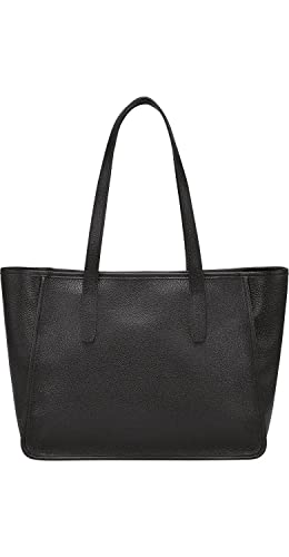 Longchamp 'Le Foulonne' Large Leather Shoulder Tote Handbag, Black