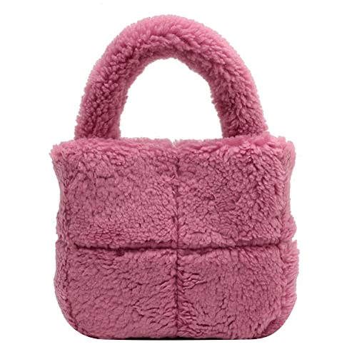 Fluffy Tote Bag Faux Fur Purse for Women Soft Fuzzy Tote Purse Girls Plush Hobo Handbag Fleece Purse for Fall Winter