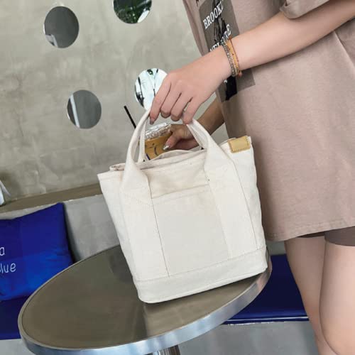 JAMANDUO Women's Tote Bag Stylish Mini Tote Handbag Crossbody Bag Shoulder Bag Small Satchel Bag Canvaso Bag Multi-pocket Top Handle Work Bags Coffee