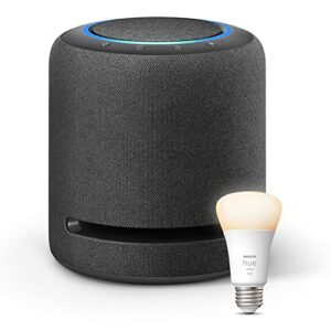 echo studio |charcoal with philips hue white smart bulb