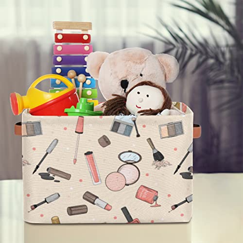 Fabric Storage Bins Makeup Tool Small Shelf Basket With Handles Decorative Cubes Box Organizer Containers for Shelves Home Office Decor