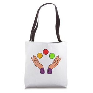 juggler – circus performer tricks with balls & pins – props tote bag