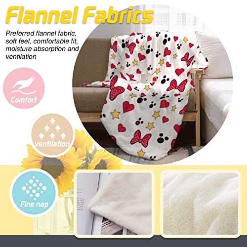 Cute Throw Blanket Soft Warm White Throw Blanket Cartoon Anime Blanket for Living Room Bedroom Dorm 60"x50"