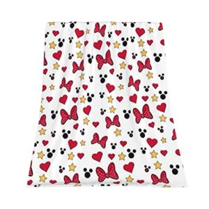 Cute Throw Blanket Soft Warm White Throw Blanket Cartoon Anime Blanket for Living Room Bedroom Dorm 60"x50"