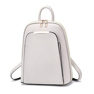 chefru bag women backpack travel large backpack pu leather handbag schoolbag for girls women bag female shoulder back-ivory