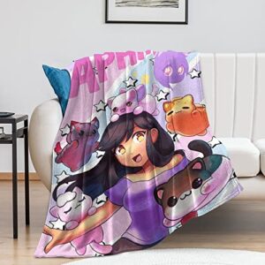 anime throw blanket for couch, lightweight soft plush cozy blankets and throws for sofa 40″x50″