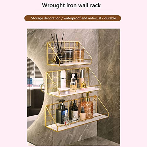 Floating Shelves, Wall Mounted Storage Shelf with Metal Wire, Wall Mounted Metal Wire Floating Shelves, for Bedroom, Bathroom, Living Room, Kitchen