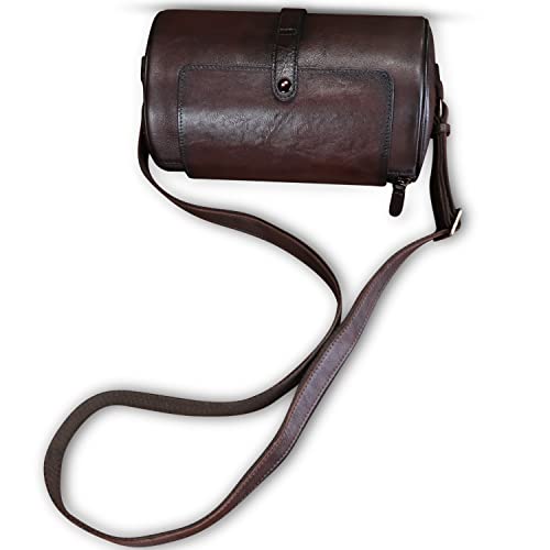 Genuine Leather Crossbody Bag Vintage Handmade Shoulder Purse Retro Satchel Travel Daypack Sling Bag (Coffee)