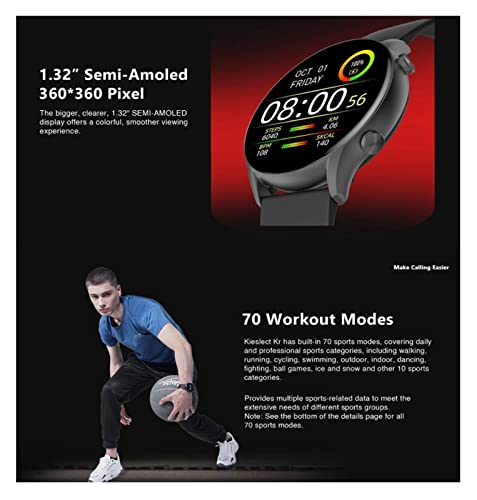 DIPIUS Smart Wearable Device Smart Talking Watch KR™ Men's and Women's Sports Music Smartwatch 1.32 Inch 280mAh Blood Oxygen Heart Rate Tracker Watch smartwatch