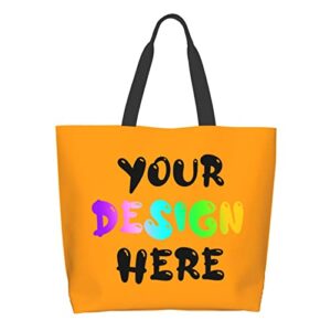 custom tote bag personalized shoulder bags custom bags with logo design photo text women for travel business shopping personalized gifts