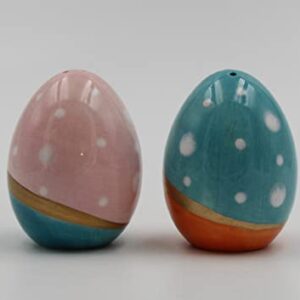 Fine Ceramic Easter Egg Salt & Pepper Shakers Set, 2-3/4" H