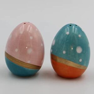 Fine Ceramic Easter Egg Salt & Pepper Shakers Set, 2-3/4" H