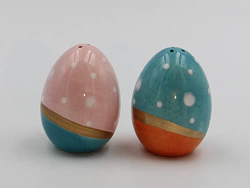 Fine Ceramic Easter Egg Salt & Pepper Shakers Set, 2-3/4" H