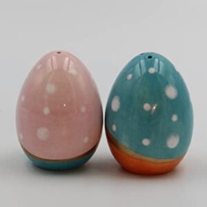 Fine Ceramic Easter Egg Salt & Pepper Shakers Set, 2-3/4" H