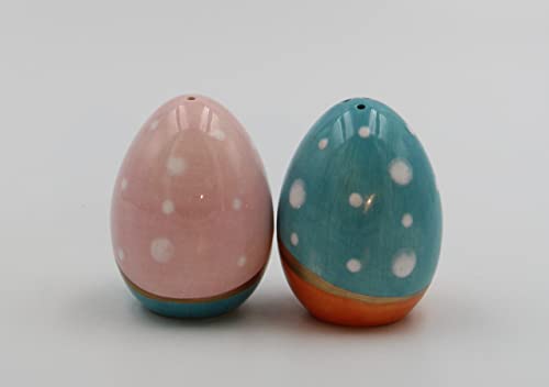 Fine Ceramic Easter Egg Salt & Pepper Shakers Set, 2-3/4" H