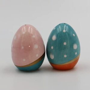 Fine Ceramic Easter Egg Salt & Pepper Shakers Set, 2-3/4" H