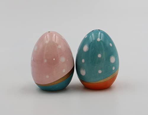 Fine Ceramic Easter Egg Salt & Pepper Shakers Set, 2-3/4" H