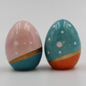 Fine Ceramic Easter Egg Salt & Pepper Shakers Set, 2-3/4" H