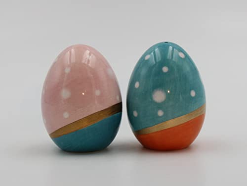 Fine Ceramic Easter Egg Salt & Pepper Shakers Set, 2-3/4" H