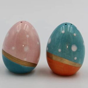 Fine Ceramic Easter Egg Salt & Pepper Shakers Set, 2-3/4" H