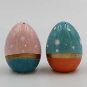 Fine Ceramic Easter Egg Salt & Pepper Shakers Set, 2-3/4" H