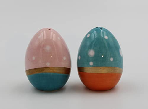 Fine Ceramic Easter Egg Salt & Pepper Shakers Set, 2-3/4" H