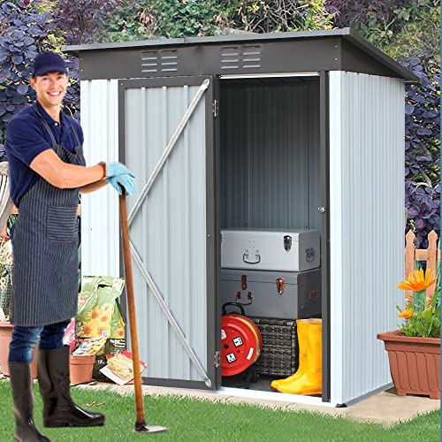 Morhome Sheds & Outdoor Storage, 3x5 FT Outdoor Storage Shed, Outdoor Shed Garden Shed Tool Shed with Lockable Door for Garden Backyard Patio