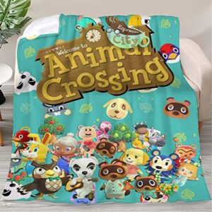 luxury animal cute crossing throw blanket, fleece blankets and throws for all seasons, easy care air conditioning blanket 40″x50″