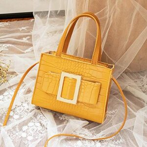 Black Large Tote Purse Hand Color Bag Fashion Bag Zipper Ladies Shoulder Bag Extra Large Leather (Yellow, One Size)