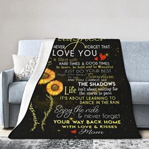 maylian sunflower throw blanket | never forget how much i love you | 80×60 inches | soft sherpa | perfect for daughter | thoughtful gift