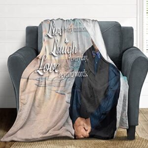 ASDPIHNK Funny Meme Blanket, Bertram Live Laugh Love Soft Plush Throw Blanket Winkle's Mantra Super Fuzzy Warm Lightweight Thermal Fleece Blankets for Couch Bed Sofa All Season 50''x 60''