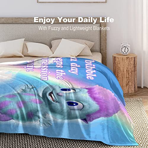 ASDPIHNK Bibble Meme Blanket Bibble Happiness Funny Blankets Novelty Soft Plush Throw Blanket Super Fuzzy Warm Lightweight Thermal Fleece Blankets for Couch Bed Sofa All Season 50''x 60''