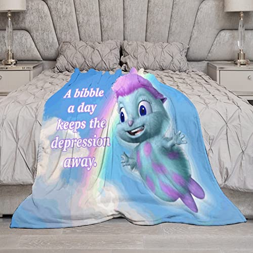 ASDPIHNK Bibble Meme Blanket Bibble Happiness Funny Blankets Novelty Soft Plush Throw Blanket Super Fuzzy Warm Lightweight Thermal Fleece Blankets for Couch Bed Sofa All Season 50''x 60''