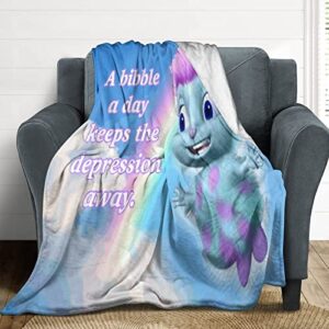 ASDPIHNK Bibble Meme Blanket Bibble Happiness Funny Blankets Novelty Soft Plush Throw Blanket Super Fuzzy Warm Lightweight Thermal Fleece Blankets for Couch Bed Sofa All Season 50''x 60''